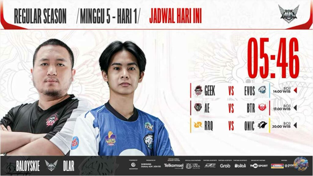 Hasil EVOS vs GEEK di MPL ID S11 Regular Season Minggu Ke-5