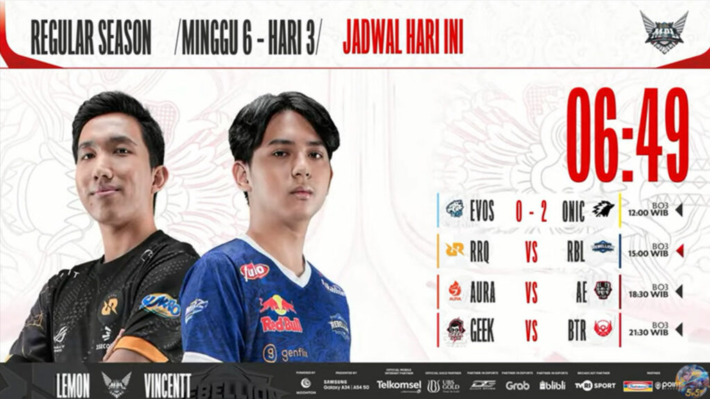 Hasil RRQ vs RBL di MPL ID S11 Regular Season Minggu Ke-6